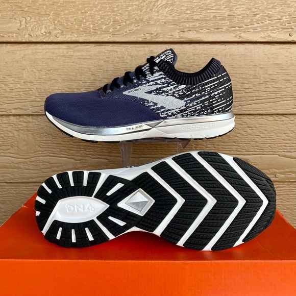 Brooks | Shoes | Brooks Ricochet Dna Amp Navy Grey Running Shoes | Poshmark